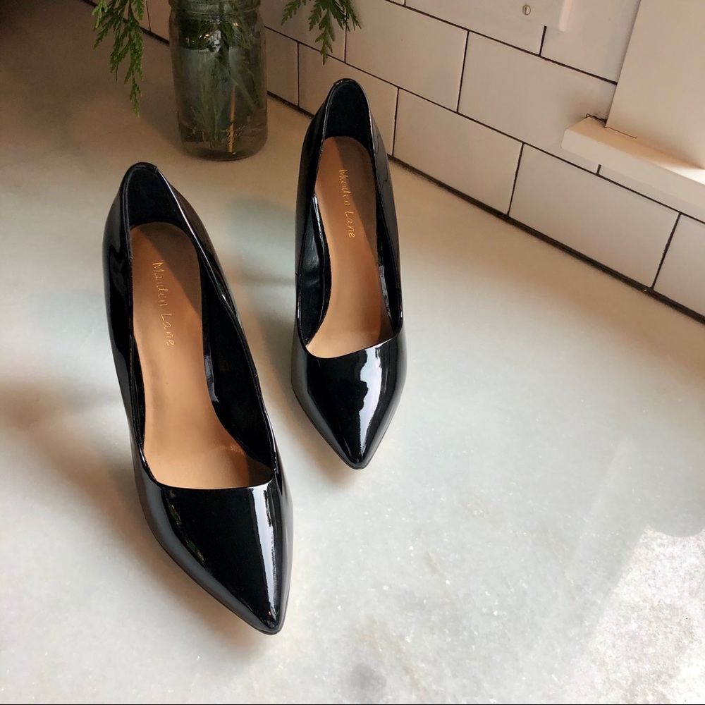 Black Patent Leather Stiletto - Gem